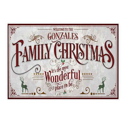 Personalized Family Christmas Sign Canvas, Christmas Decor Sign ...