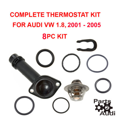 Engine Coolant Thermostat Housing Cover,O-rings,Thermostat Kit For Audi ...