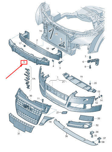 NEW AUDI TT 8J FRONT BUMPER CRASH BAR SUPPORT FOAM 8J0807694C | eBay