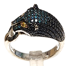 Affinity JS 925 Sterling Silver Blue Yellow Diamond Panther Jaguar Cat ...