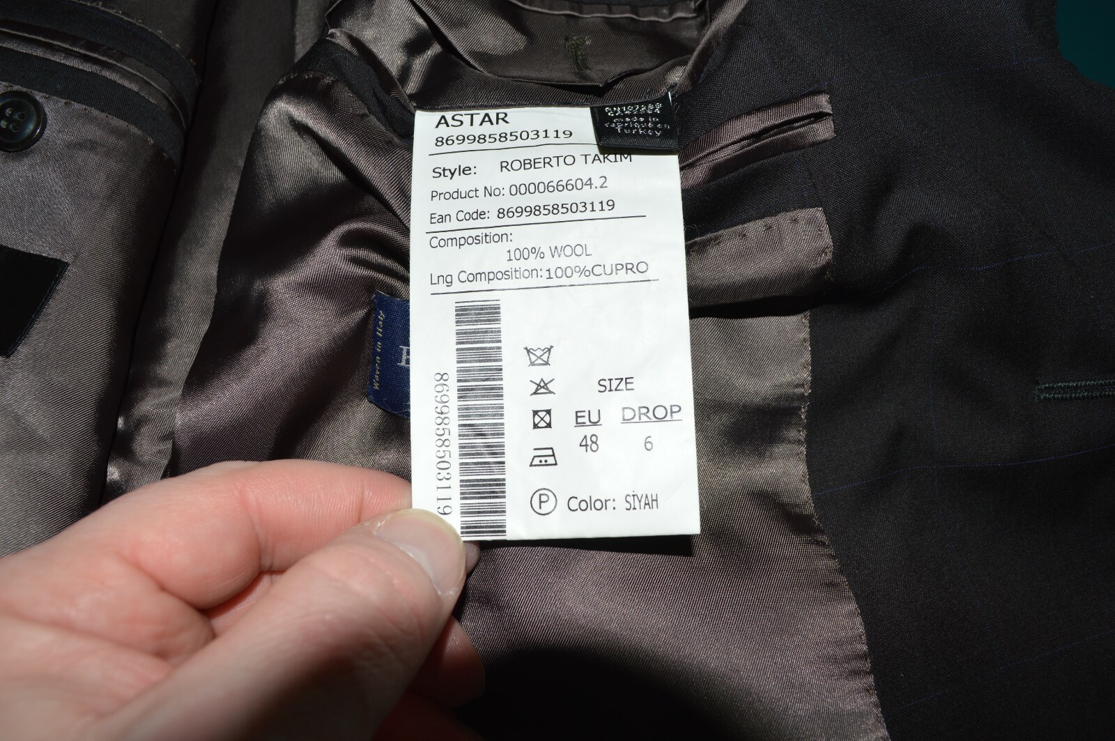 NWOT Ermenegildo Zegna Sarar Takim dark brown blue windowpane suit EU ...