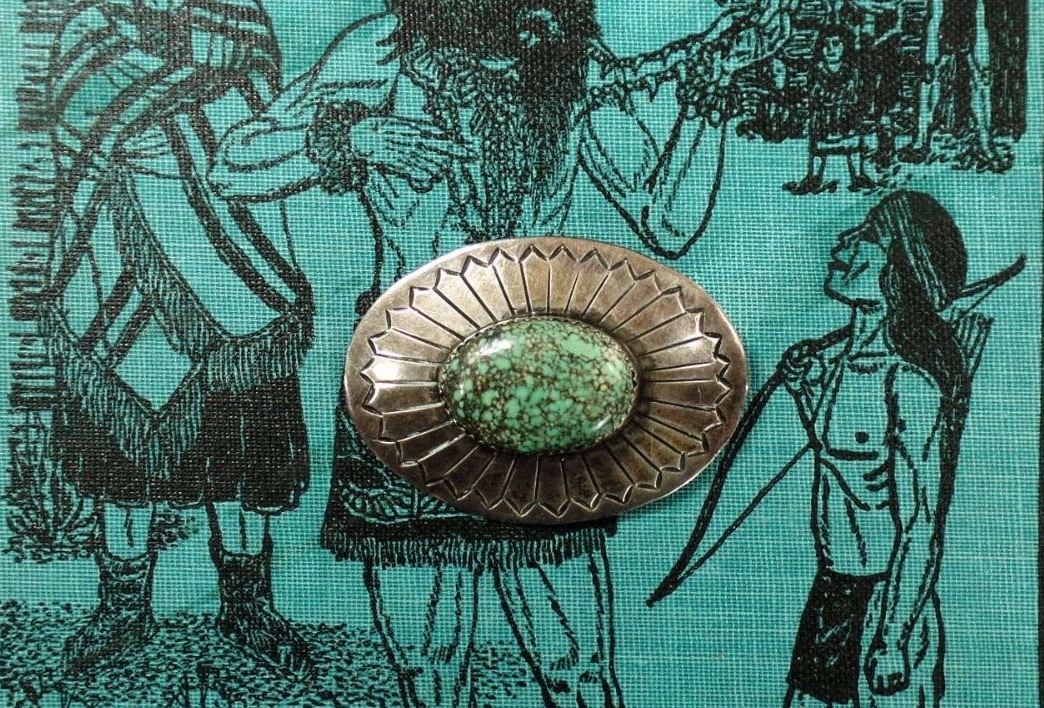 Vintage Concha Pin Sterling Silver Turquoise - Great Stone | eBay