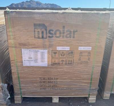 Msolar 365 Watt Solar Panel, 31 panels on pallet, NEW, Buy Less $90 ...