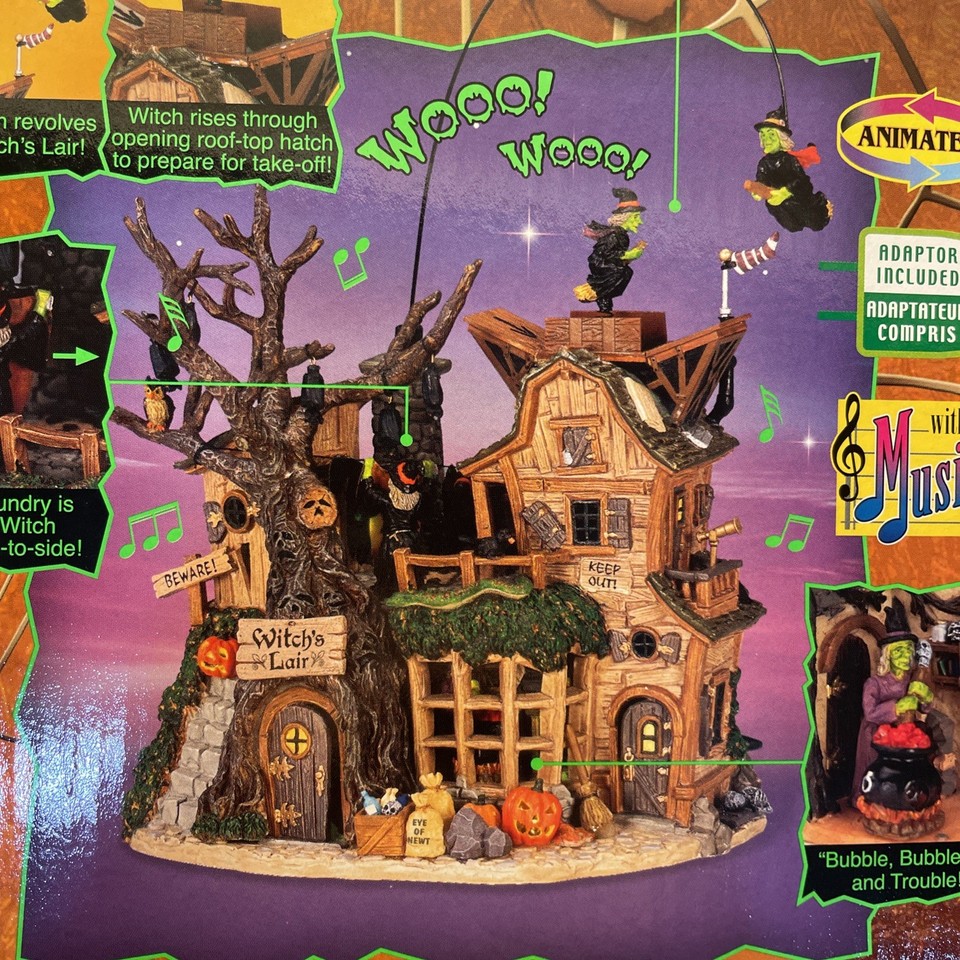 2004 Lemax Spooky Town Witch's Lair Animated Halloween Working | eBay