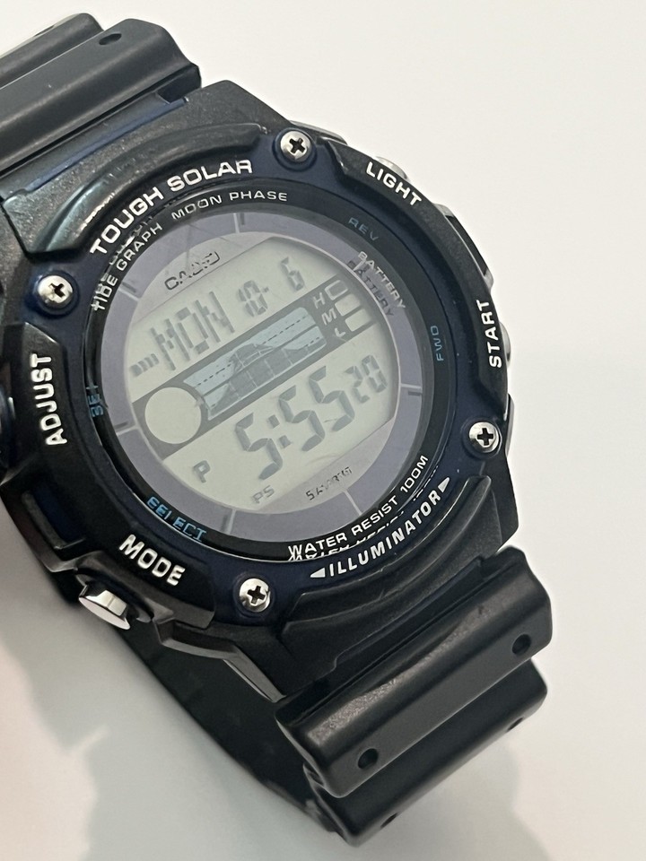 Casio W-S210H Tough Solar Tide Graph Moon Phase Digital Watch Module ...