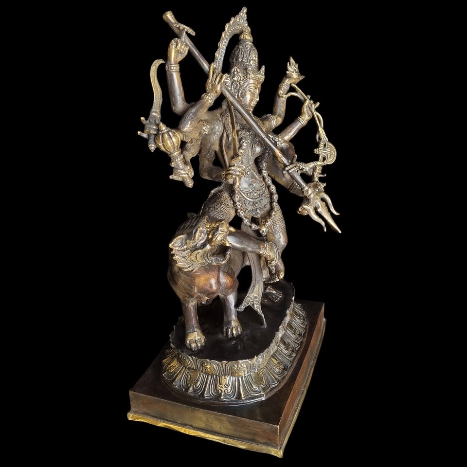 Large Kali Durga Bronze Statue 18" Hindu Goddess Idol Mahakali with ...