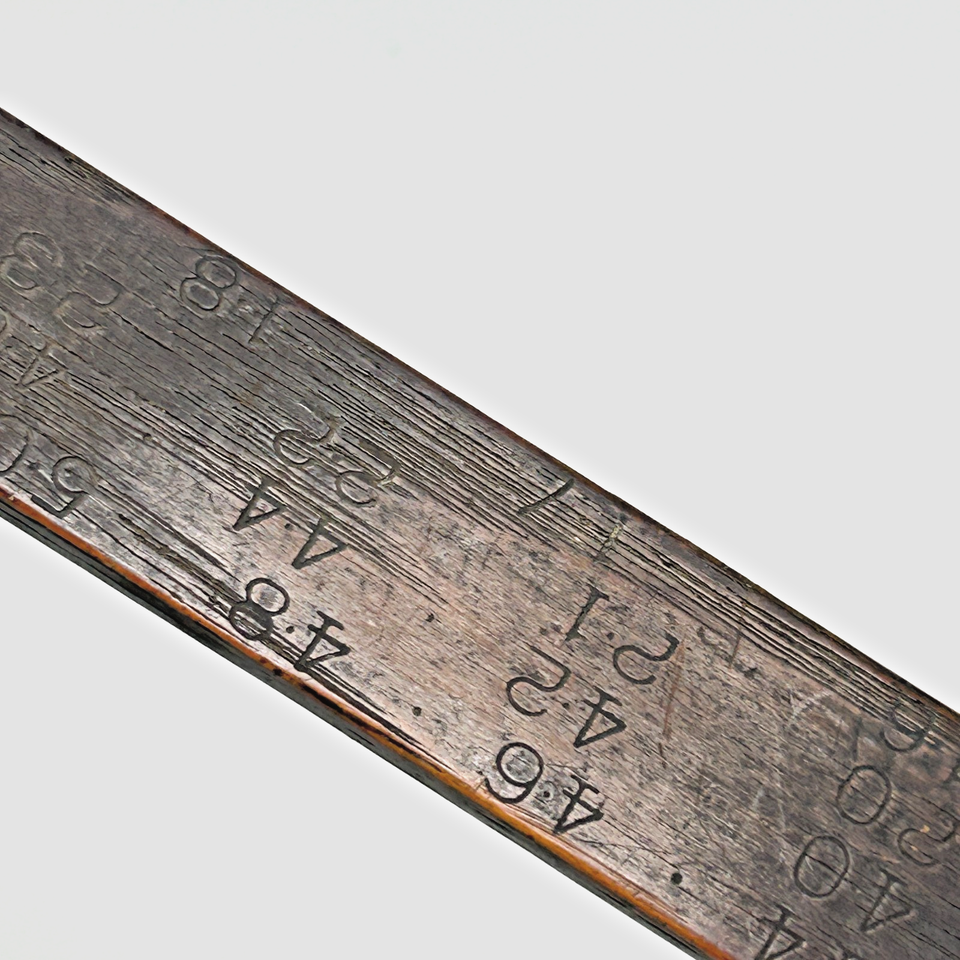 Early LUFKIN rule co, saginaw wood/brass Lumber log measuring stick ...