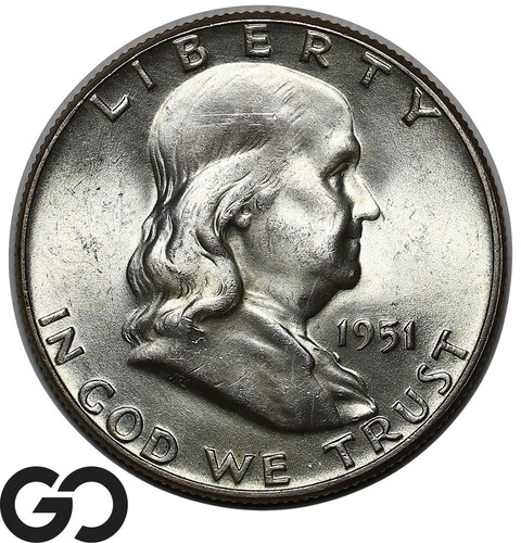 1951 Franklin Half Dollar, Full Bell Lines, Gem BU++ FBL | eBay
