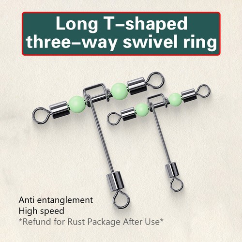 T-Shaped Trident Luminous Bead Swivel Fishing Connector Fork Ring ...
