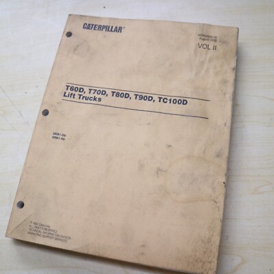 Caterpillar T60D T70D T80D T90D TC100D Forklift Parts Manual book ...