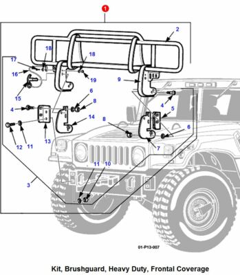Hummer H1 Humvee HMMWV Brush Guard Kit Front Grille | 5745211 | OE ...