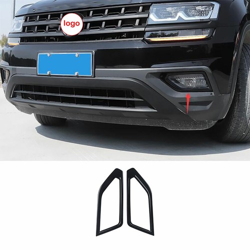For Volkswagen Atlas 2018-2023 Glossy Black Front Fog Light Lamp Cover ...