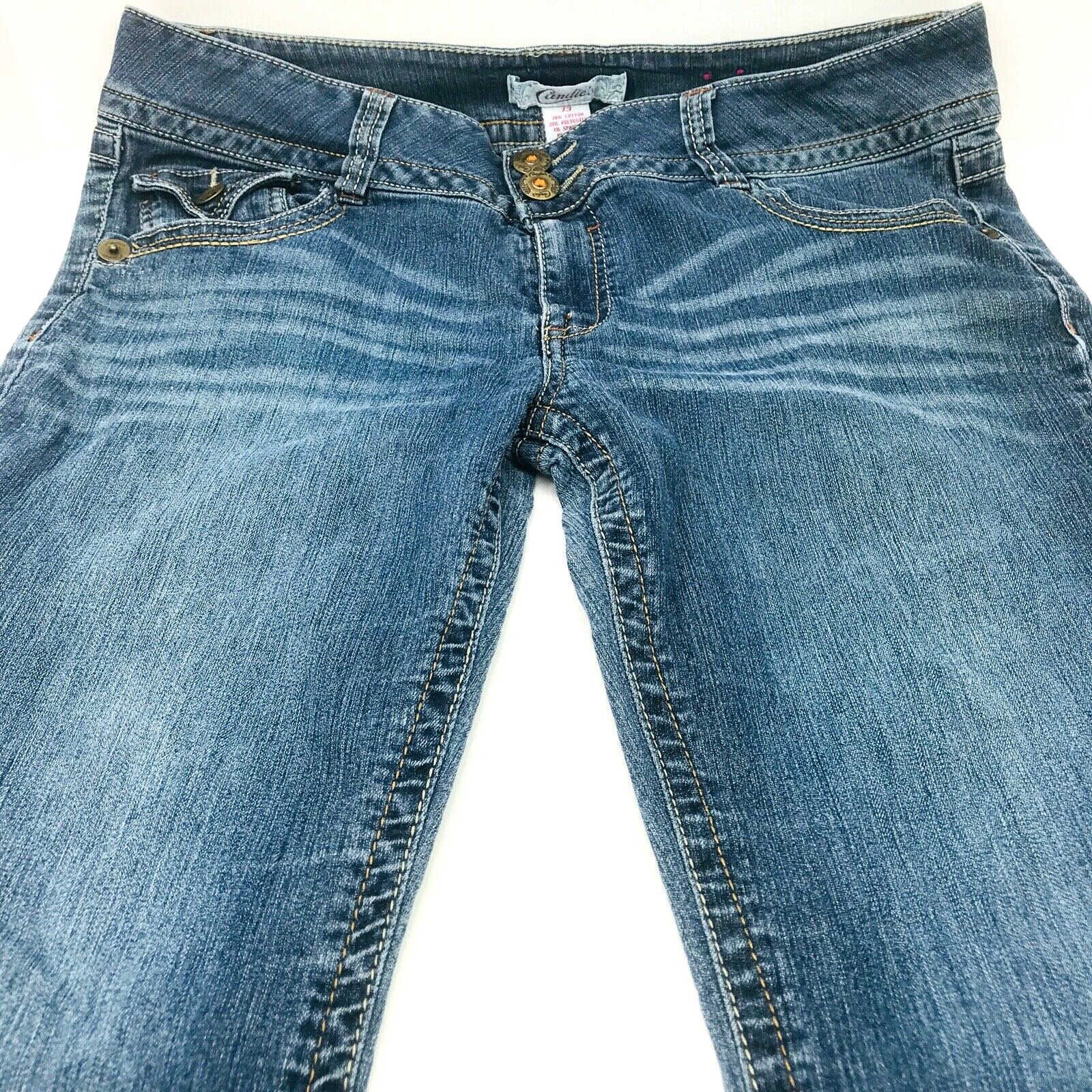 Candies Jeans Womans Size 13 Stretch Flap Pockets Bootcut Blue Denim ...