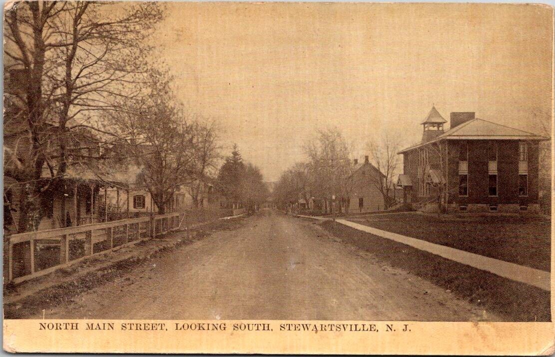 North Main Street Looking South Stewartsville NJ New Jersey Postcard ...