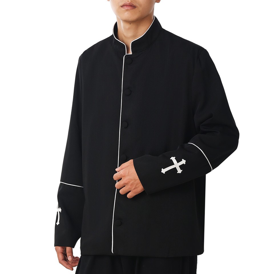 Men's Clergy Coat Mens Priest Jacket Pastor Preacher Minister Clerical ...