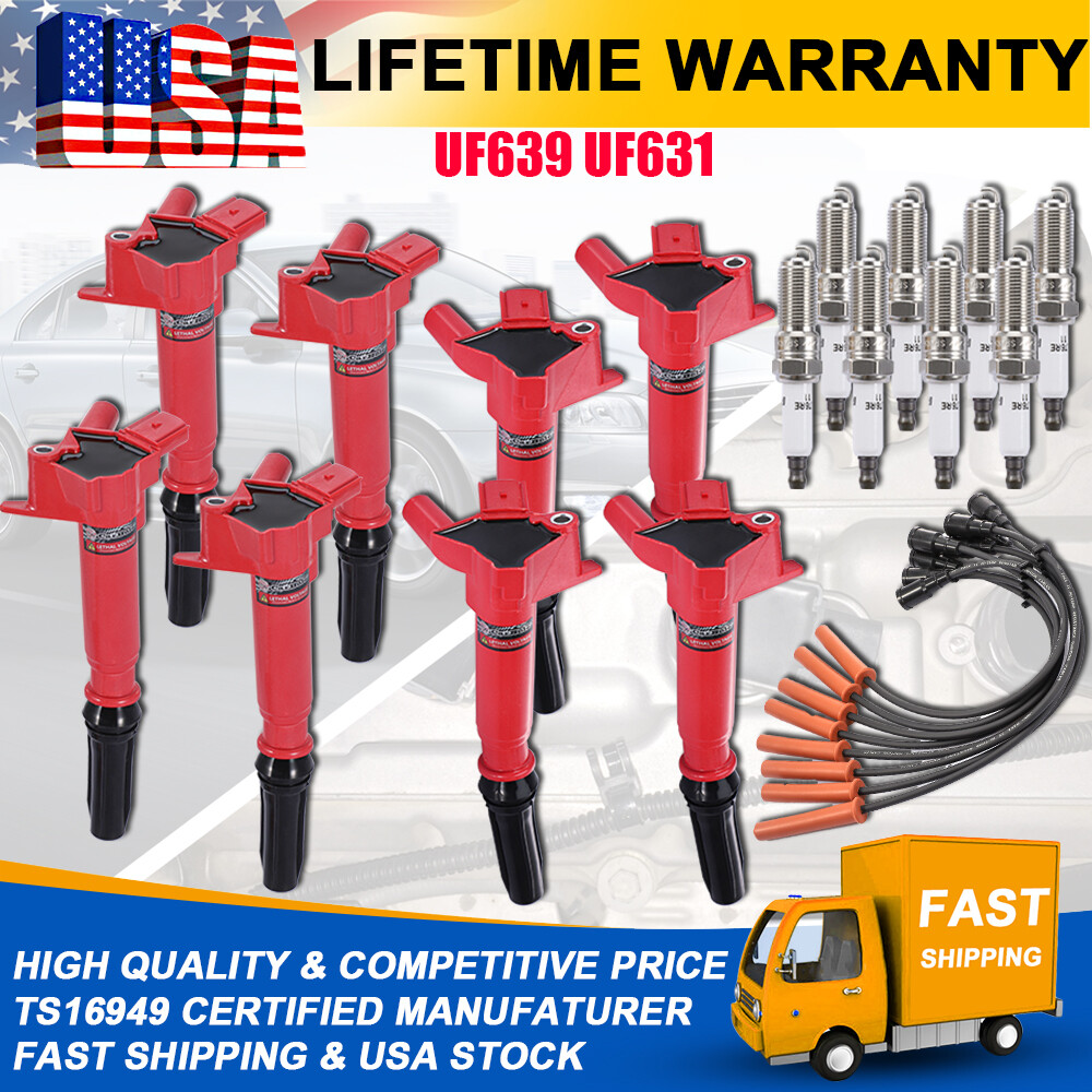 8 Ignition Coils Spark Plugs for 2010-2017 Ford F150 F250 F-350 6.2L ...
