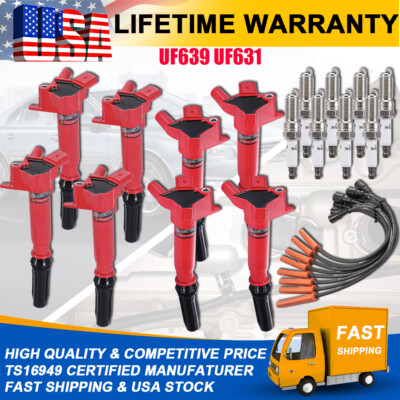 8 Ignition Coils Spark Plugs for 2010-2017 Ford F150 F250 F-350 6.2L ...