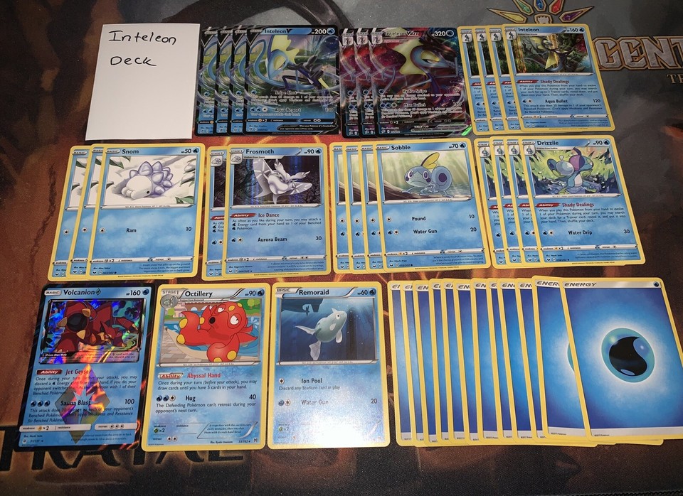 Pokemon Complete Deck - Inteleon - Inteleon VMAX, Frosmoth, Volcanion ...