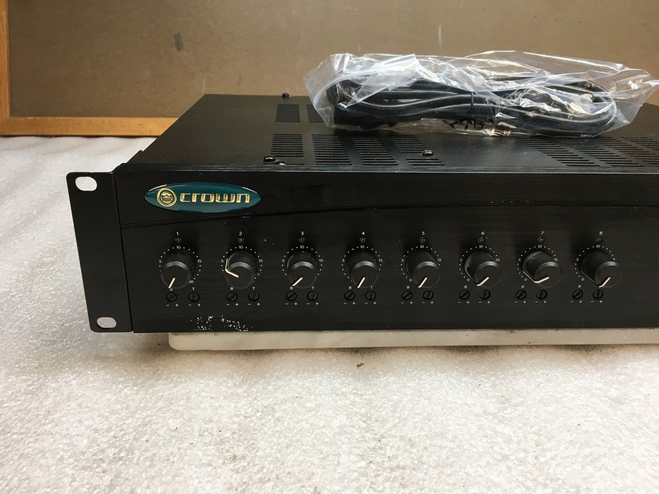 Crown 280ma 8-Input Dual 80W 70V/100V Commercial Audio Mixer Amplifier ...
