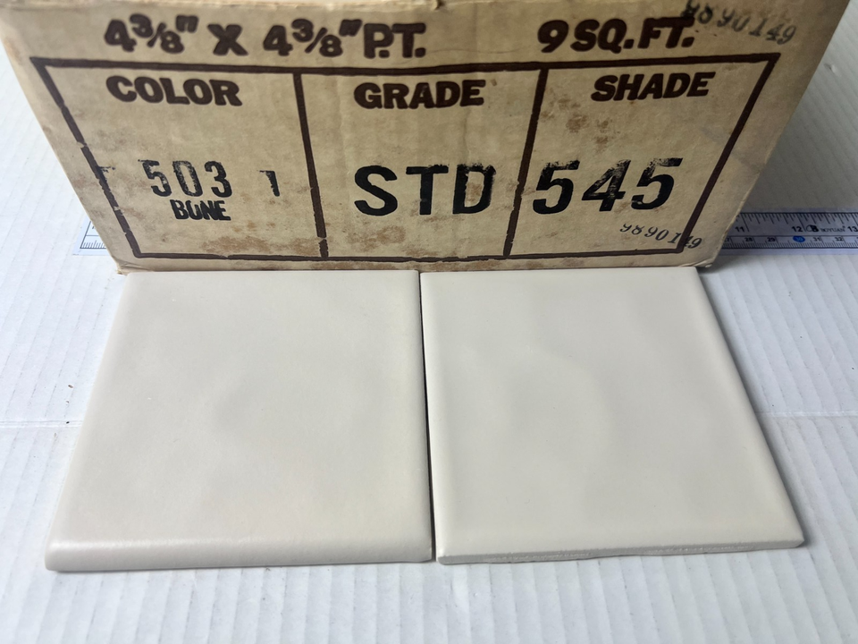 Florida Tile Ceramic Matte Bone 503 Potters Touch 4 3/8" 3 Bullnose ...