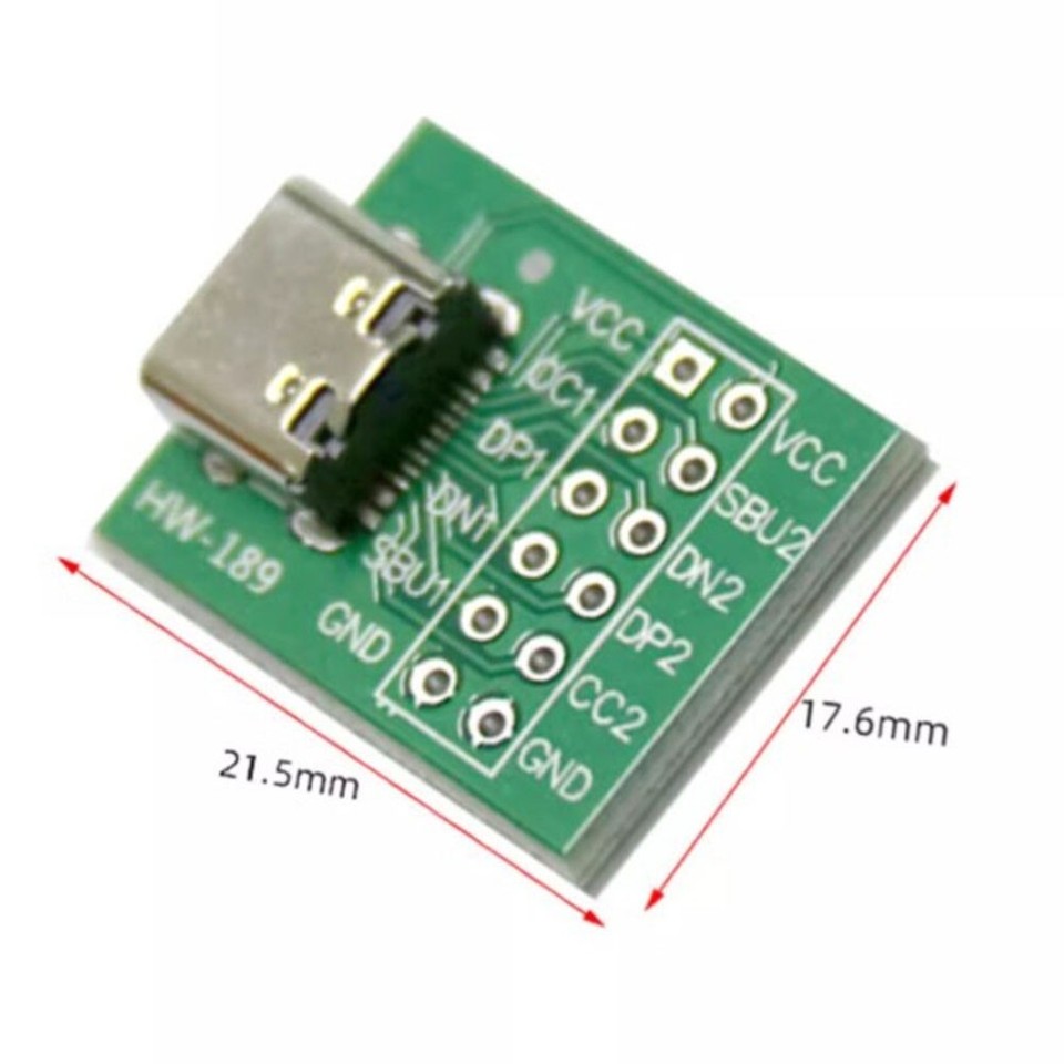 Five Pieces Type C USB to Pin Adapter Boards Presoldered for ...