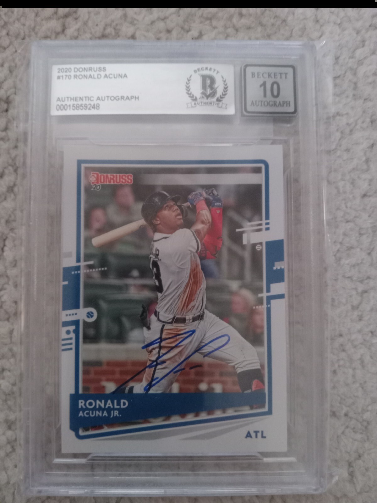 Ronald Acuna Jr. Autographed 2020 Card Gem 10 Auto Beckett!!! | eBay