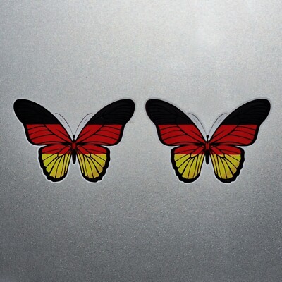 2x Germany German Flag Pretty Butterfly Vinyl Sticker Decal For Car ...