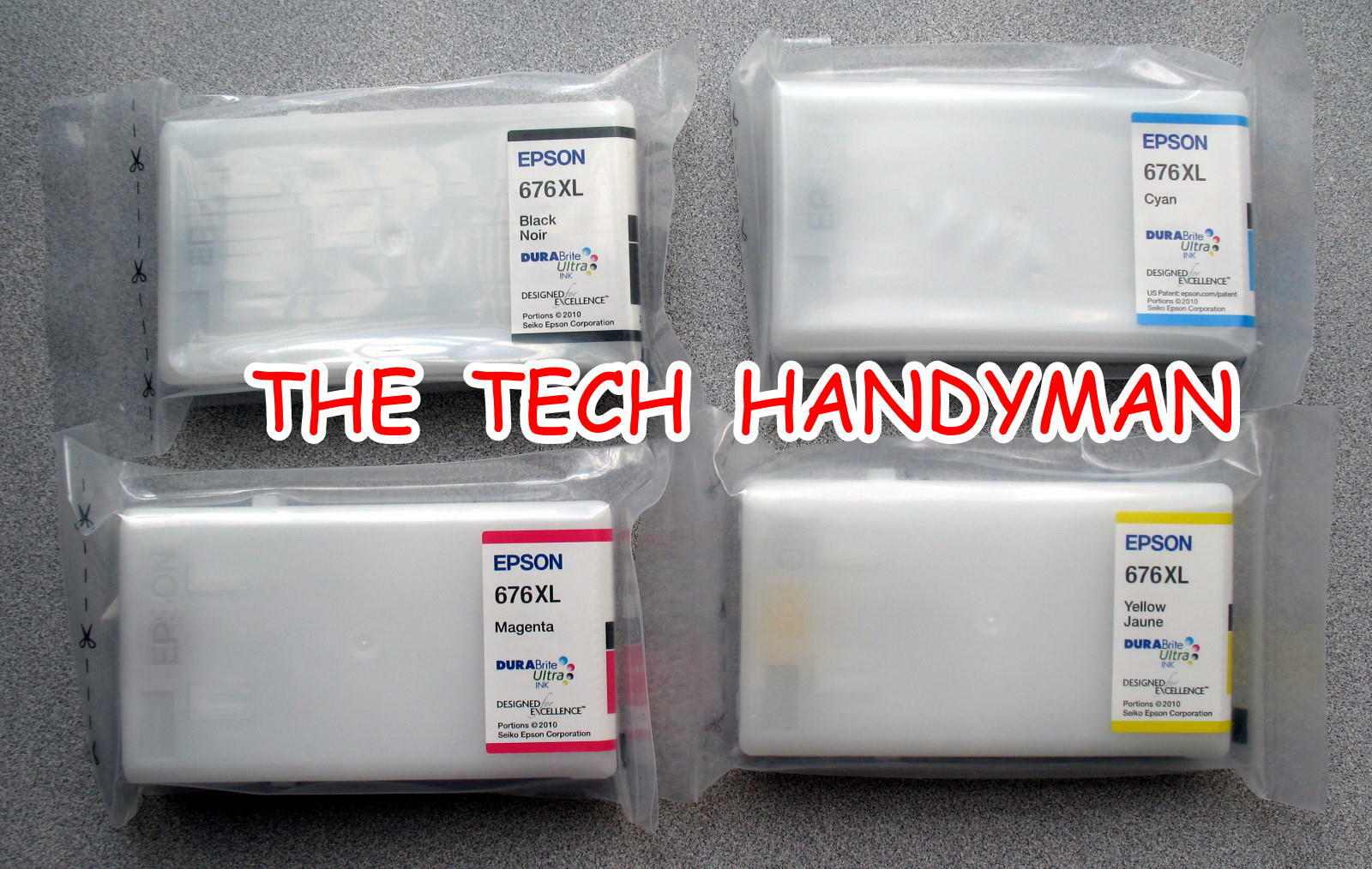 4-PACK EPSON GENUINE 676XL BLACK & COLOR INK (NO RETAIL BOX) WORKFORCE ...