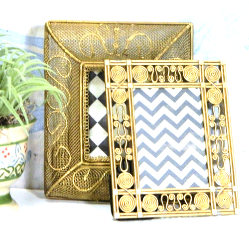 Picture Photo Frames Metal Gold Mesh Scroll Easel Back 2 | eBay