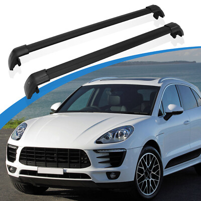 Black Lockable Roof Rack Cross Bar Fit for Porsche Macan 2015-2024 ...