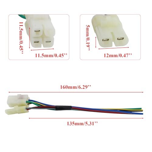 CDI Cable Wire Harness Plug 3+2Pins for GY6 4 Stroke 50CC 150CC Scooter ...