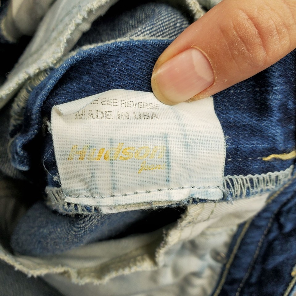 Hudson Jeans Womens 27 Blue Signature Straight Stretch Denim Flap ...