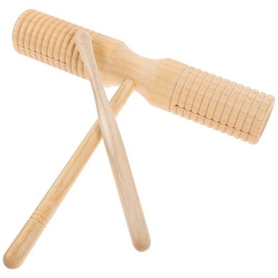 Double Ring Instrument Claves Musical Guiro Percussion with Stick Child ...