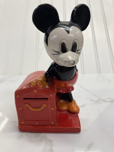Rare Early 1930s Walt Disney Crown Toy Mickey Mouse Bobble Head Coin ...