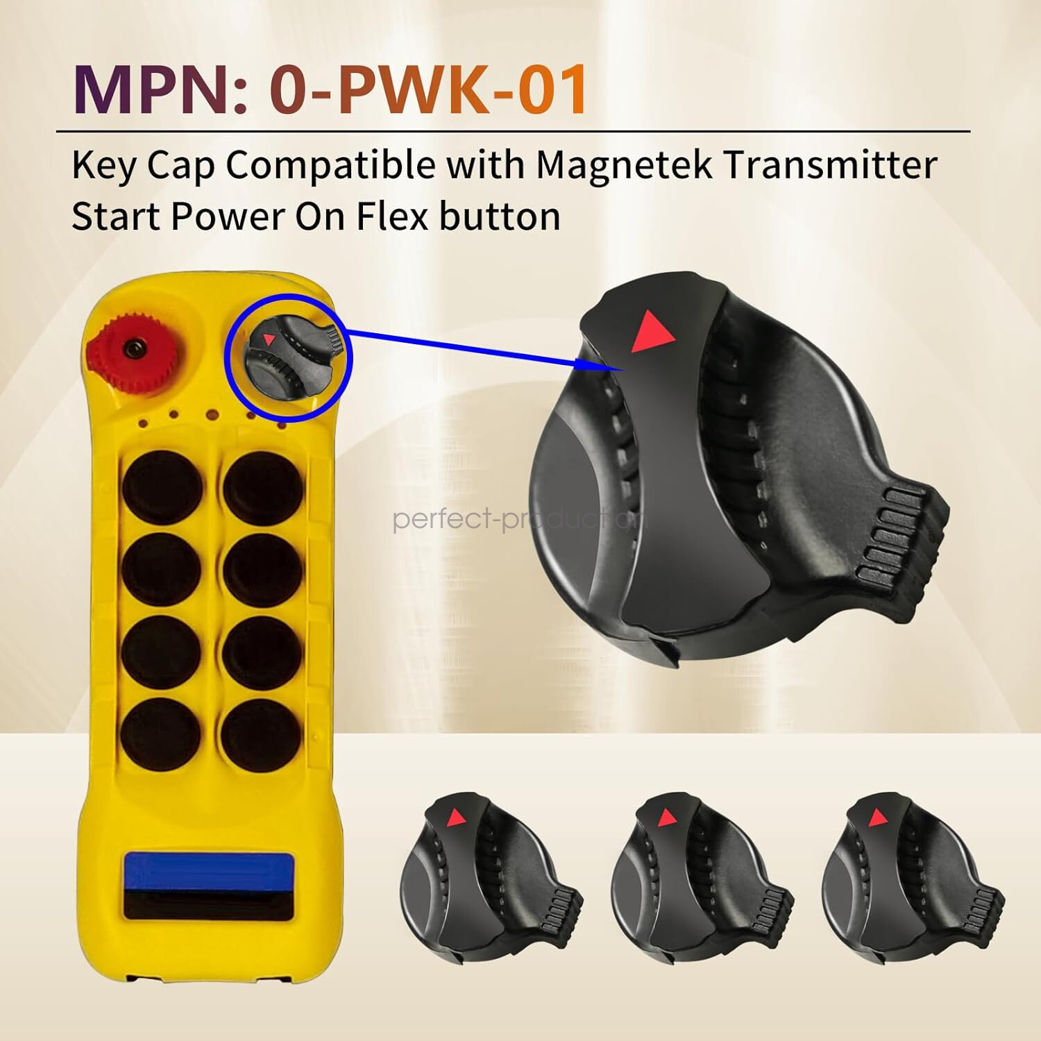 3 Pack 0-PWK-01 Key Cap Fits Magnetek Transmitter Start Power On Flex ...