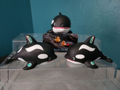 Approx 2.5 X 4" - Bath Toy / Rubber Duck - Native Designed Orca (Killer ...