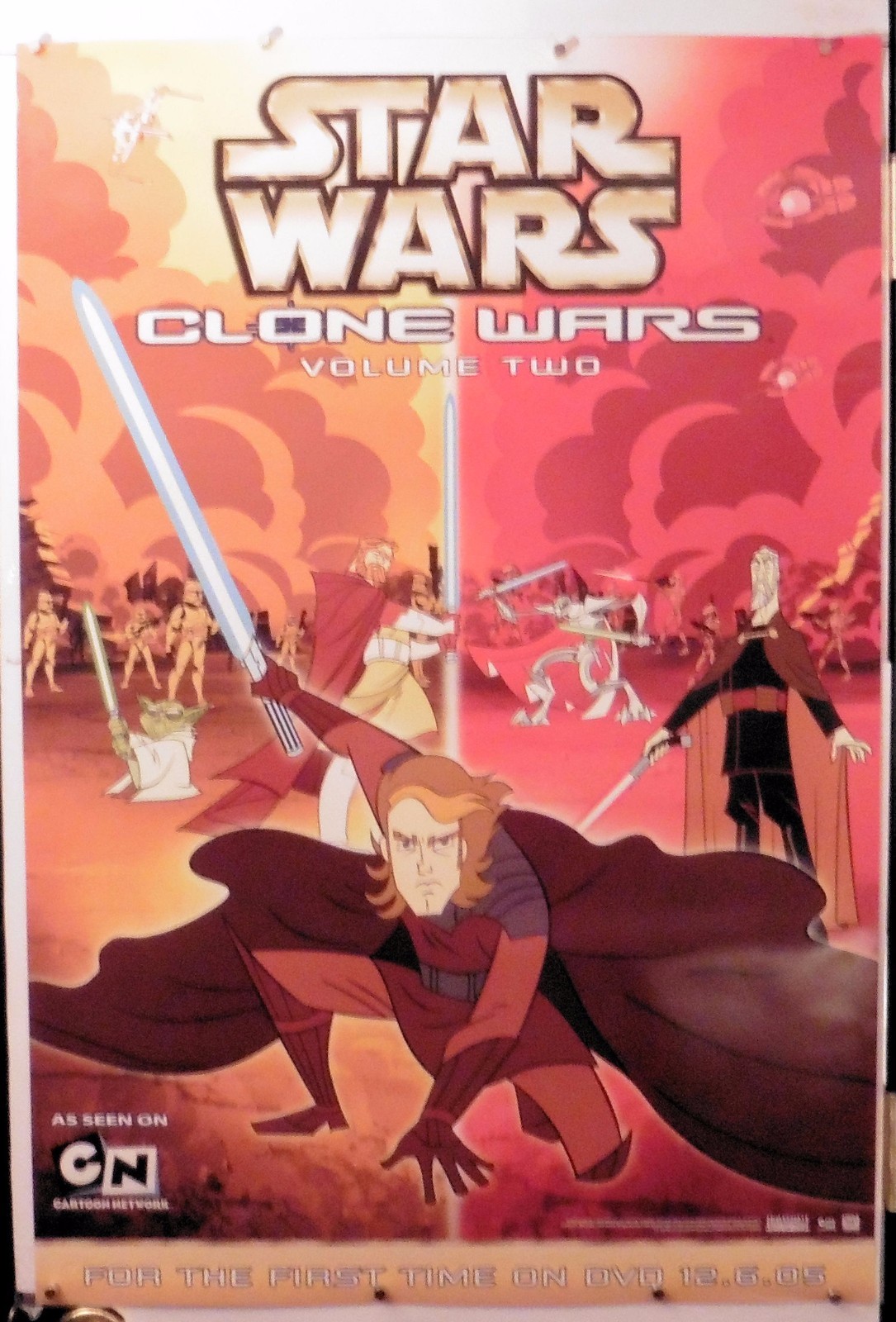 STAR WARS CLONE WARS VOLUME 2 TV SERIES MOVIE POSTER NOS 26.5" X 39.75 ...