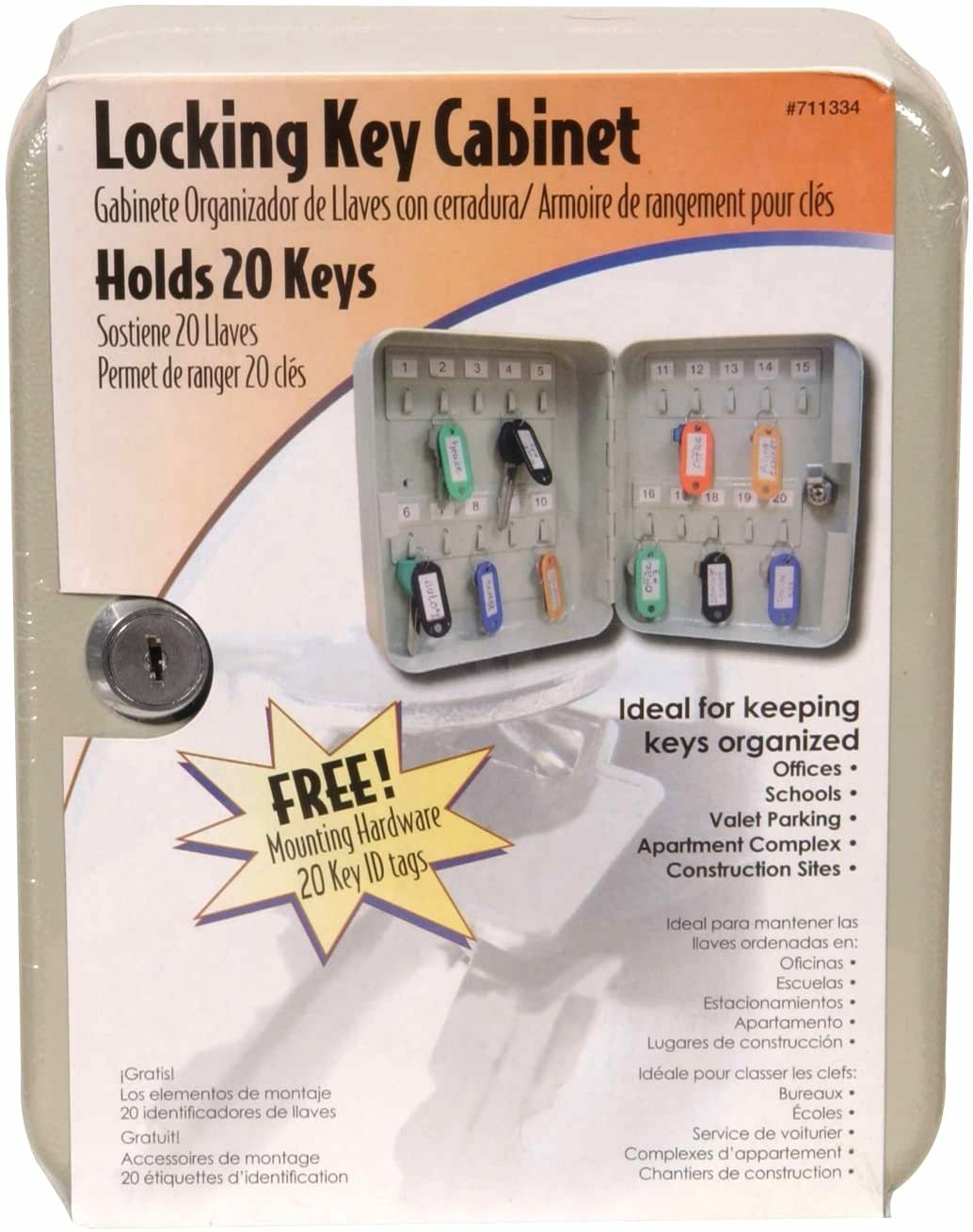 Metal Locking Key Cabinet with a Twenty Key Capacity The Hillman Group ...