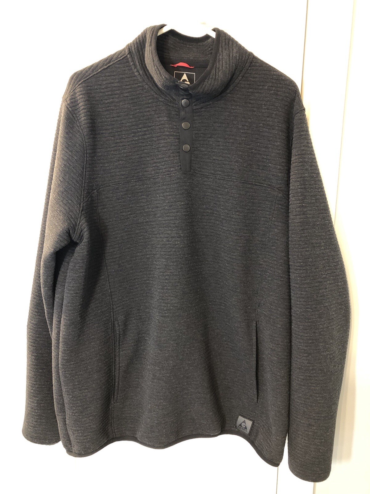 Gerry Shirt Pullover Mens Size XL Black Dark Gray ¼ Snap Front Ribbed ...