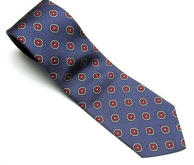 FLORENTINE FRESCOES JS Blank NECK TIE BLUE & RED Hand Made 100% Silk ...