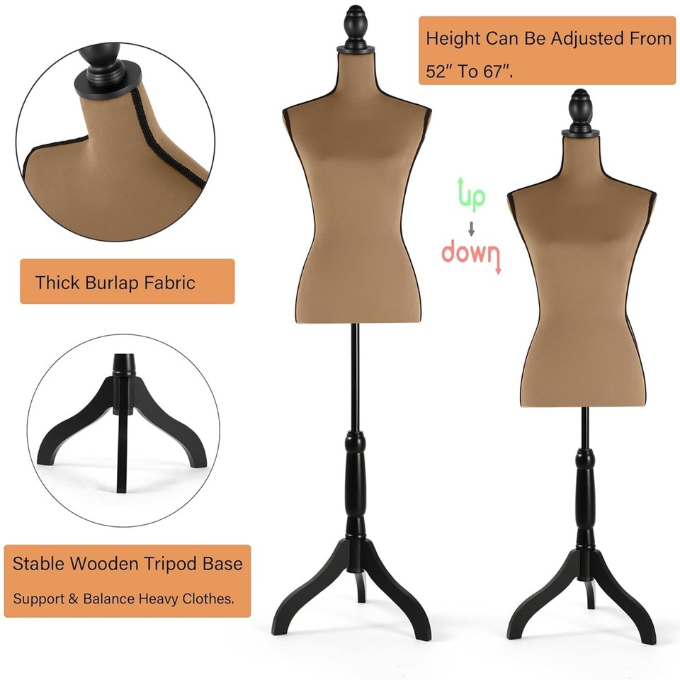 HOMBOUR Dress Form Mannequin Torso, Female Sewing Manikin Body ...