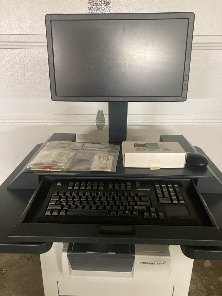 Crossmatch L Scan 1000 PX Finger/Palm Scanner RJ0492 W/Cart, Keyboard ...