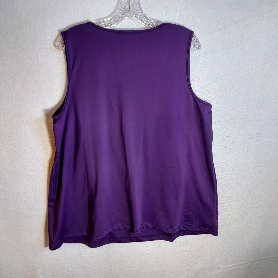 Catherines Women's Plus Size Tank Top Size 1X (18W/20W) Purple ...
