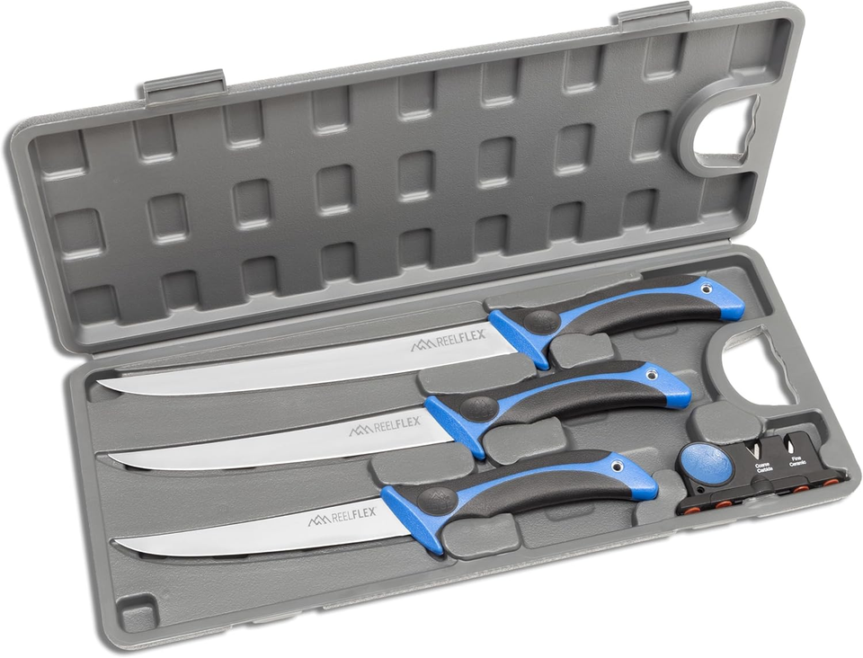 Fillet Knife Set - Reelflex Pak Features 3 Razor-Sharp Flexible Fillet ...