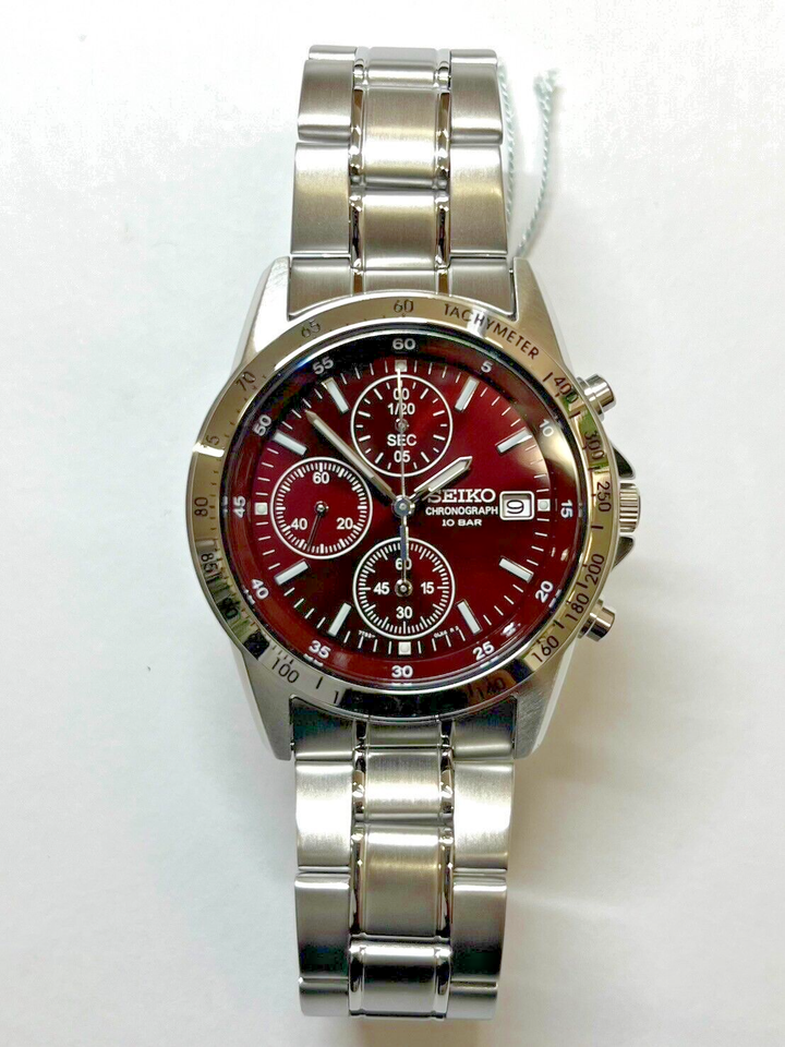 SEIKO SEIKO SPIRIT SBTQ045 Chronograph Men's Watch 10 BAR Red New in ...