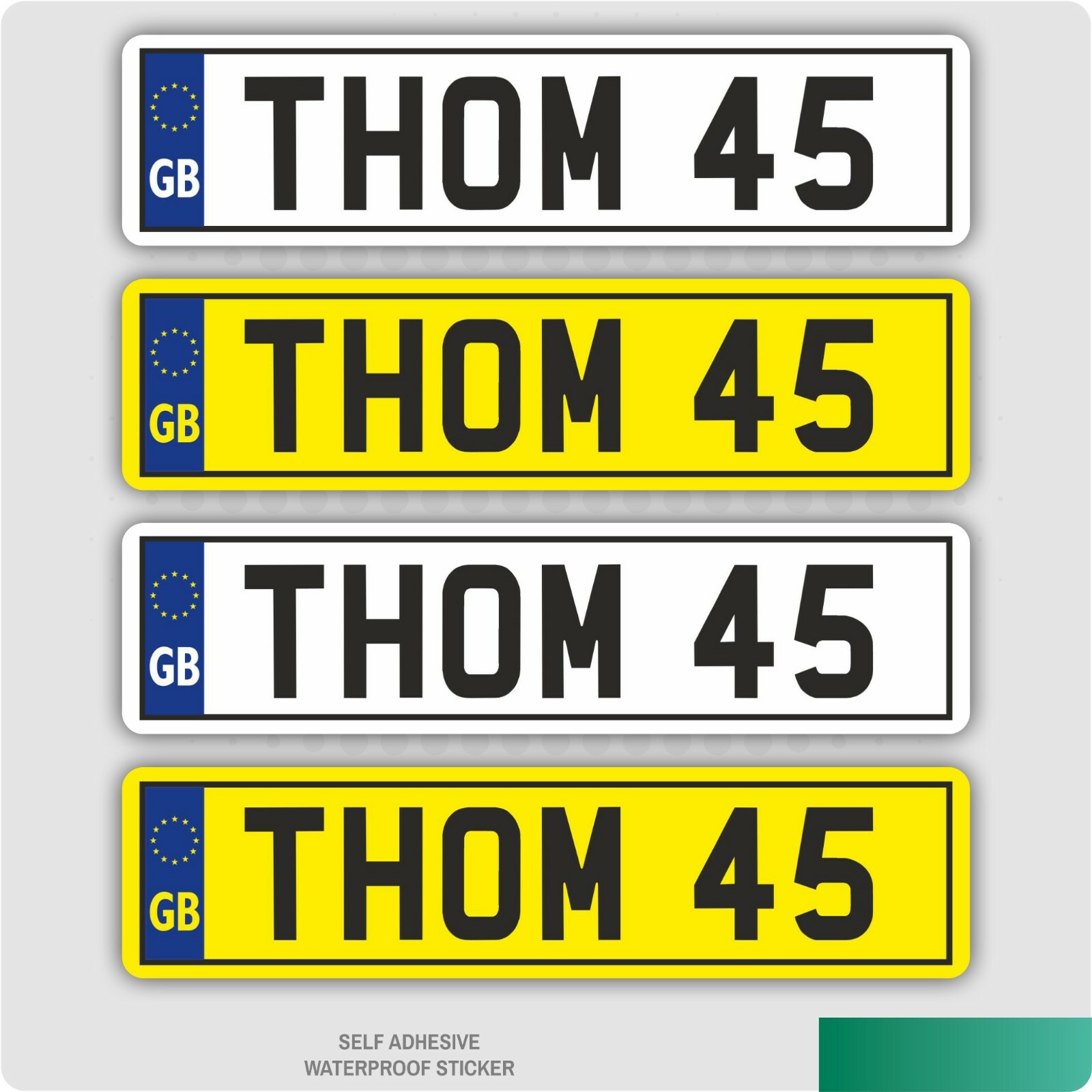 4 x Kids Personalised Number Plates Toy Children Ride On Car Sticker ...