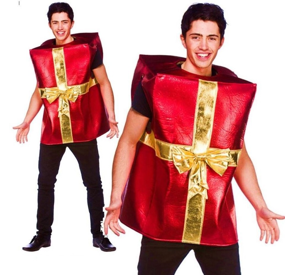 Christmas Present Parcel Adults Xmas Novelty Fancy Dress Costume Gift ...