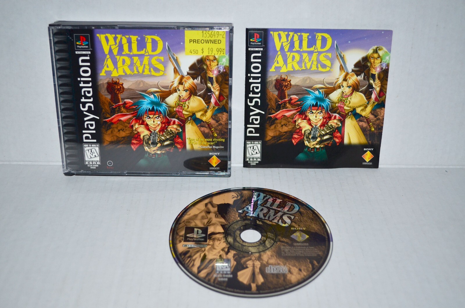 Wild Arms (Sony PlayStation 1, 1997) PS1 PSOne PSX 2 3 CIB Black Label ...