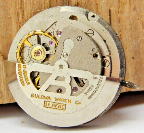 Vintage 1960 Bulova 11AFAC automatic 17 jewel wrist watch movement with ...