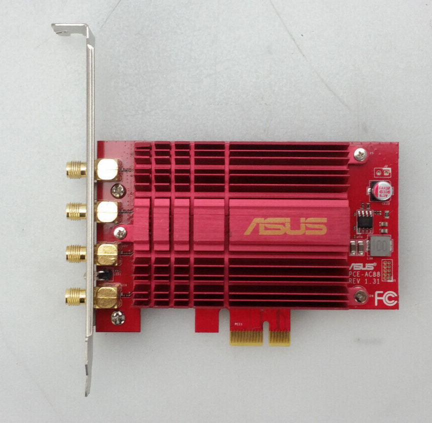 Asus PCE-AC88 PCIe WiFi Adapter 4x4 Dual Band Desktop Network Card Only ...